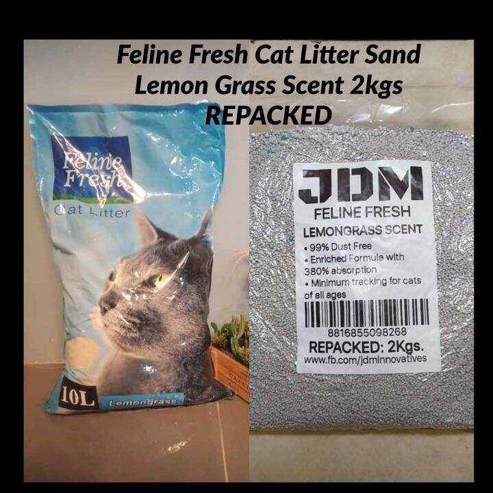 Feline Fresh Cat Litter Sand Lemon Grass Scent 2kgs REPACK | Lazada PH
