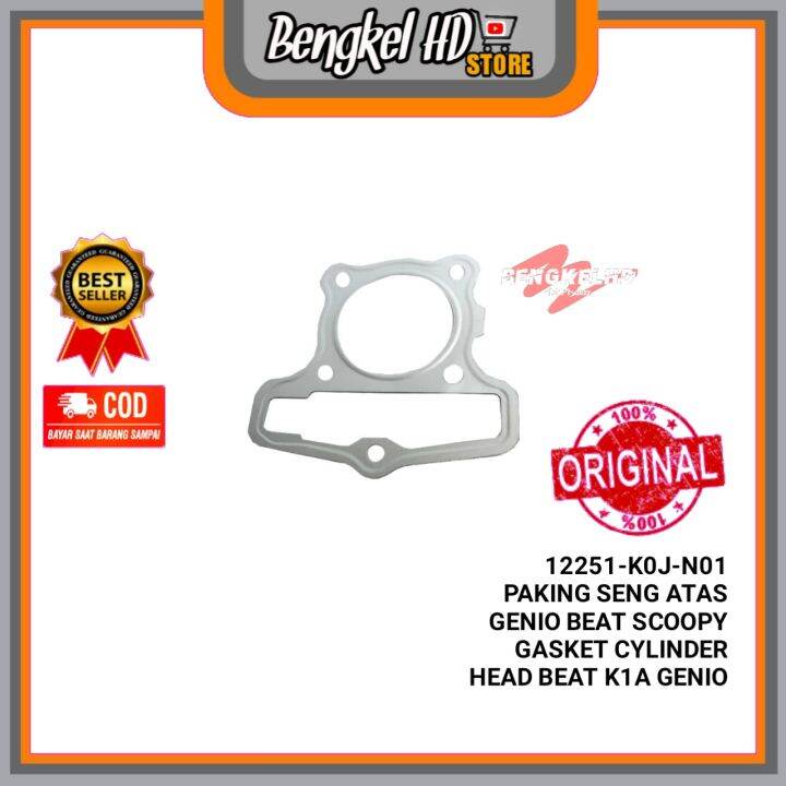 PAKING SENG ATAS GENIO/BEAT /SCOOPY/GASKET CYLINDER HEAD BEAT K1A ...