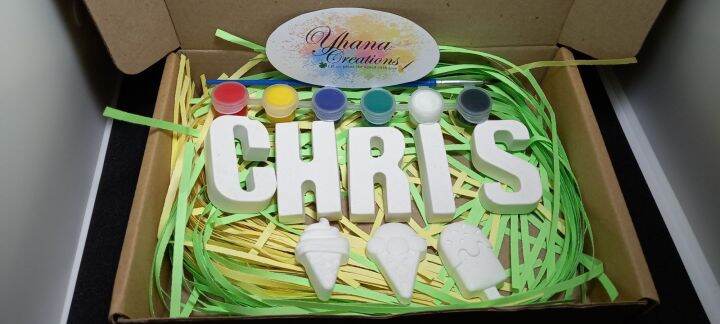 Personalized Name 5 - 6 letters DIY Plaster Paint Kit/Set with Magnet ...