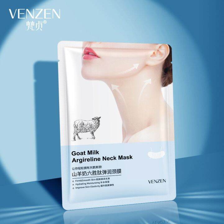 【1PC】VENZEN Hexapeptide Goat Milk Argireline Neck Mask Firm & Smooth ...