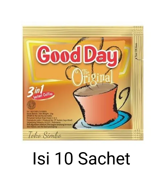 Kopi Good Day Coffe Rasa Original kemasan renceng isi 10 sachet ...
