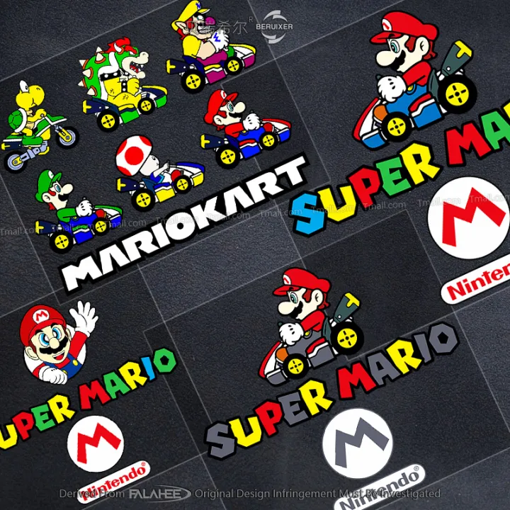Super Mario Racing Game Creative English Stickers Car Body Decoration ...