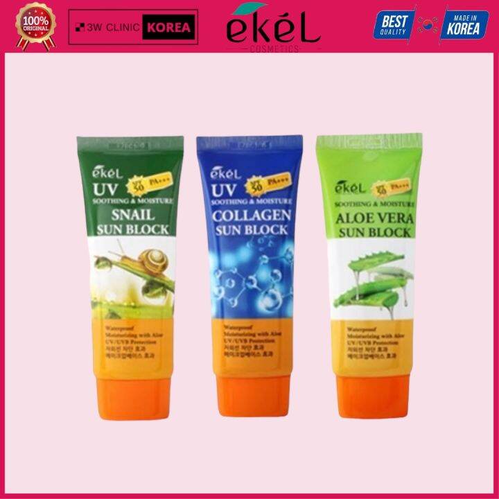 EKEL UV Soothing and Moisture Snail - Aloe - Collagen Sunblock [70ml ...