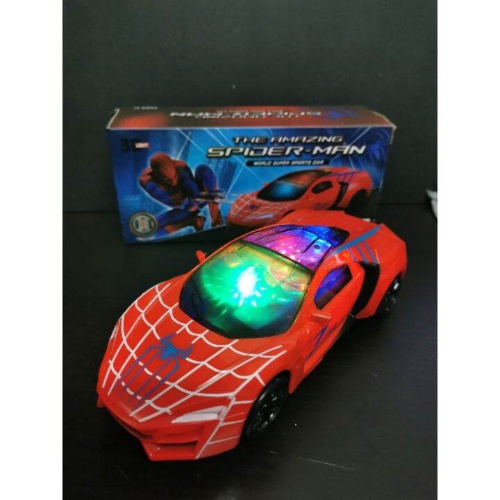 RED SPIDERMAN SPORT CARS With LIGHT and SOUND toys , Kereta mainan ...