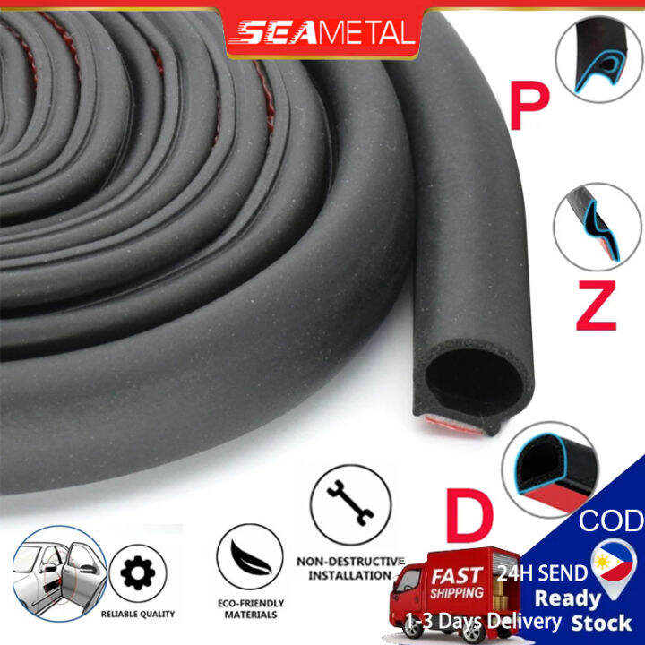 SEAMETAL Car Door Seal Strip EPDM Rubber Noise Insulation Anti-Dust Soundproof 4M P Z D Shape ...