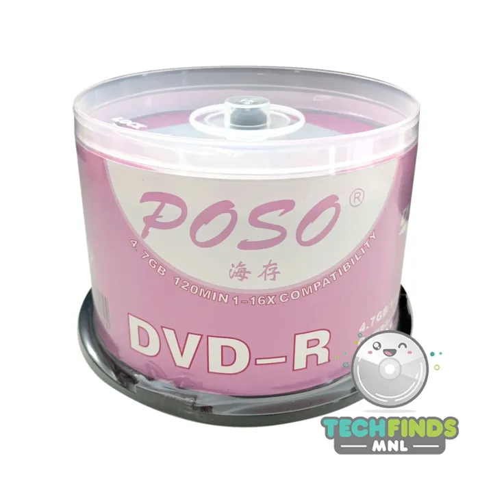 Poso DVD-R / DVDR 4.7GB Blank Disc (50 PCS.) | Lazada PH
