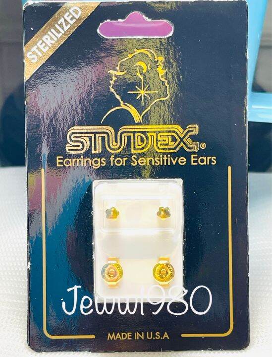 STUDEX USAต่างหูดอกไม้ฆ่าเชื้อสะอาดปลอดภัยสำหรับผิวแพ้ง่าย ขนาด4 มิล สแตนเลสเกรดเครื่องมือแพทย์ ...