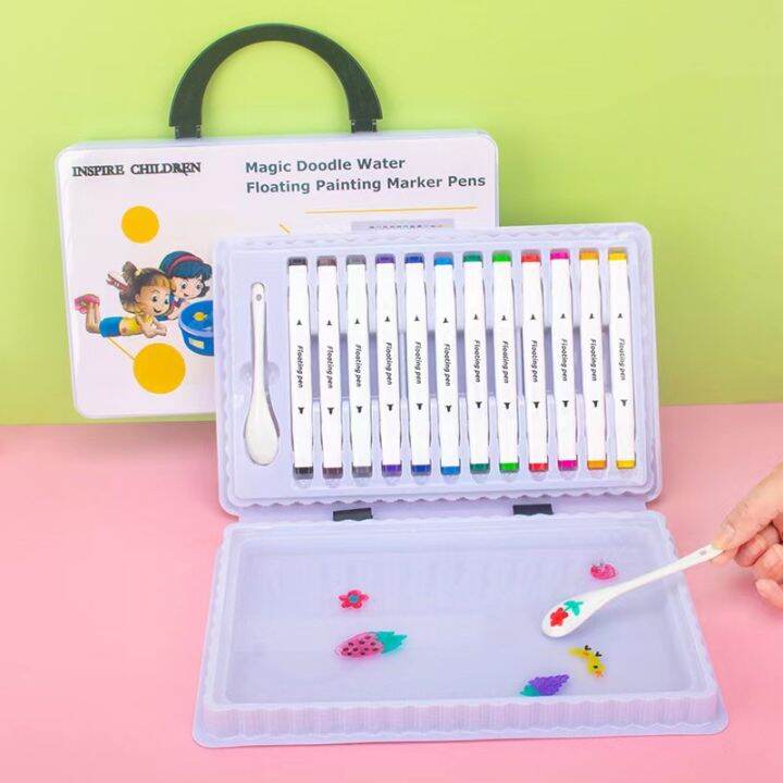 【HOORAY】Magic Doodle Water Floating Painting Marker Pens Color Painting ...