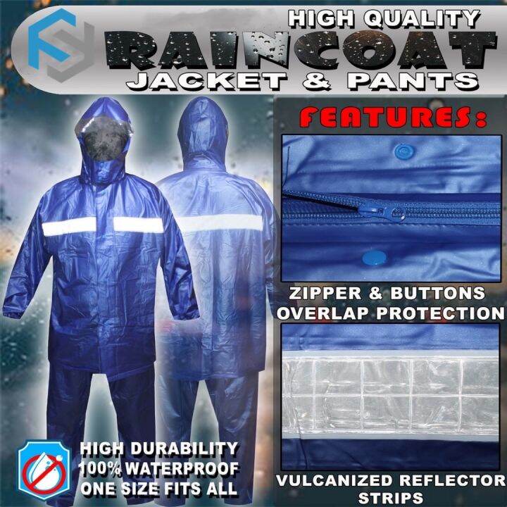 High Quality raincoat, Unisex Blue kapote terno jacket with Pants ...