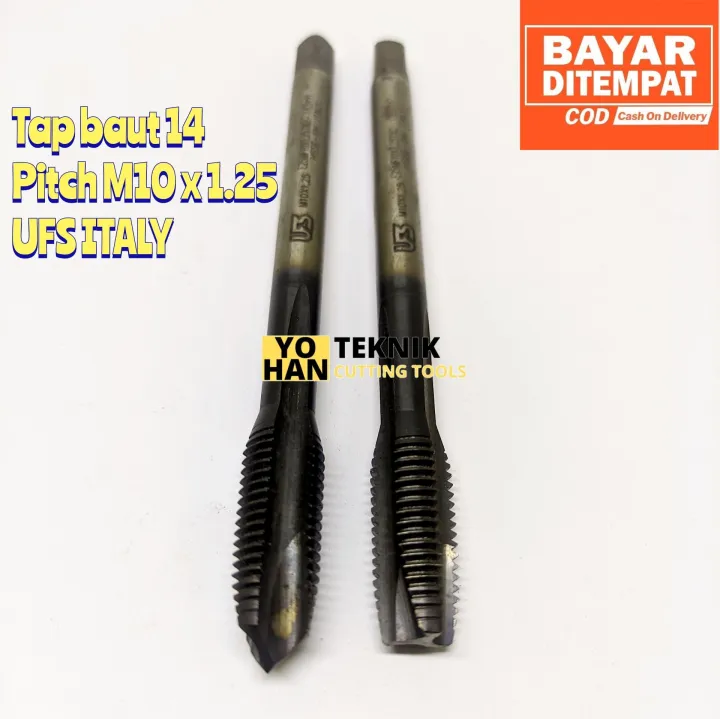 UFS tap M10 x 1.25 hand taps drat baut kunci 14 long tap M10x1.25 harga ...