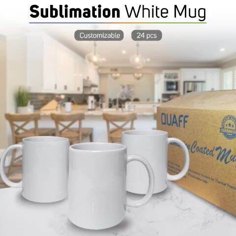 1-Box QUAFF Sublimation Coated White 11oz Sublimation Coated Printable ...