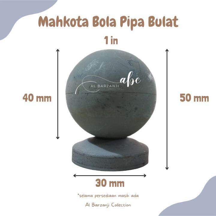 Mahkota Bola Pipa Bulat 1 Inch | Ornamen Pagar Besi Tralis Berkualitas ...