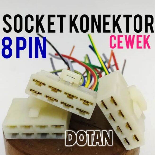 SOKET SOCKET KONEKTOR 8 PIN CEWEK/FEMALE (SUDAH TERMASUK SKUN DAN KABEL ...