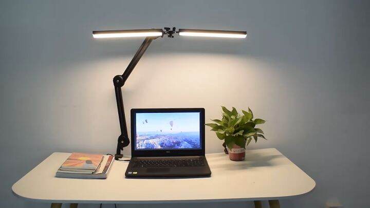 Desktop Long Arm LED Desk Lamp Double Head Arm Lamp, Adjustable 3 ...