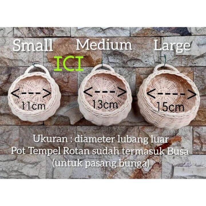 Pot Dinding Rotan Bulat + Busa | Lazada Indonesia