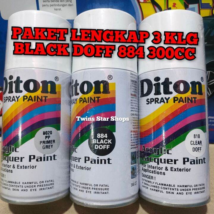 Pilok Cat Diton Paket Lengkap 3 Kaleng 300cc Black Dof Hitam Dop 884 ...
