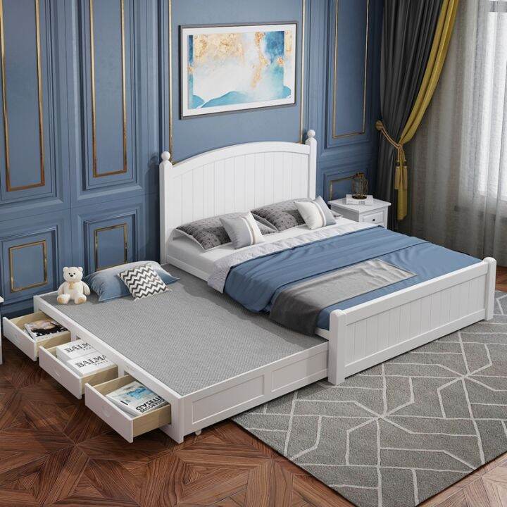 Combined Bed Bunk Bed Solid Wood 1.8 M Double Bed Simple 1.5 M Pumping ...