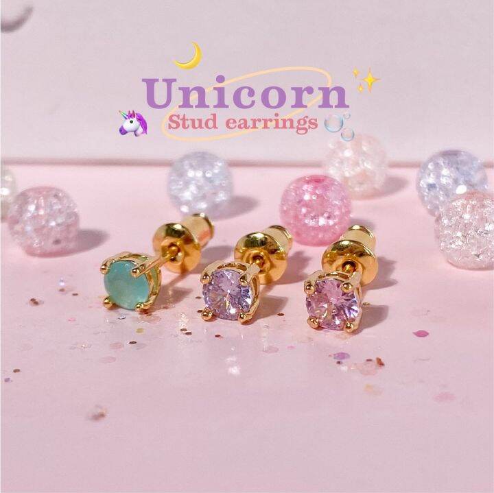 Unicorn stud earrings | Lazada.co.th