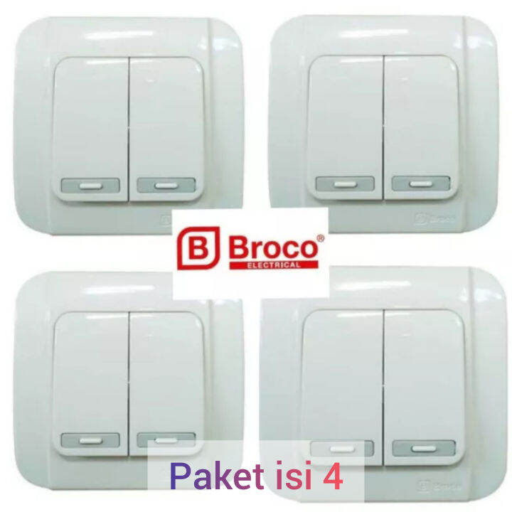 PAKET ISI 4, termurah ,saklar listrik,saklar lampu tanam broco galeo ...