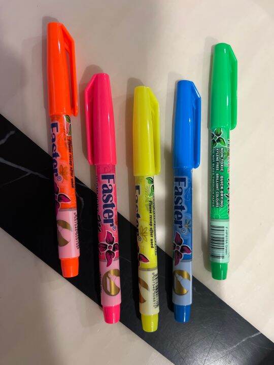 Faster fluorescent pen /highlighter pen per pc | Lazada