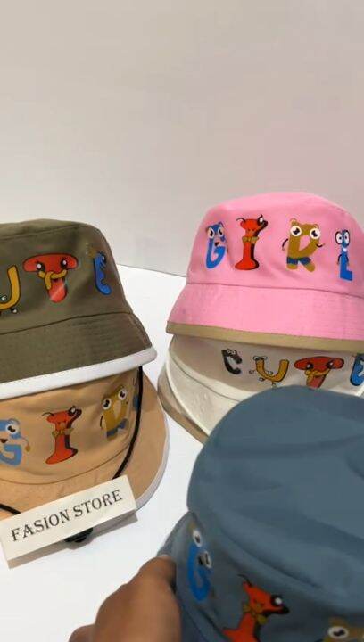 topi bucket hat anak motif cute dan girl lucu topi ember cewek pakai ...