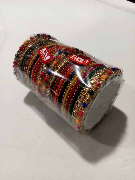 Beautiful Velvet metal bangles set multicolor 2 hands set | Lazada PH