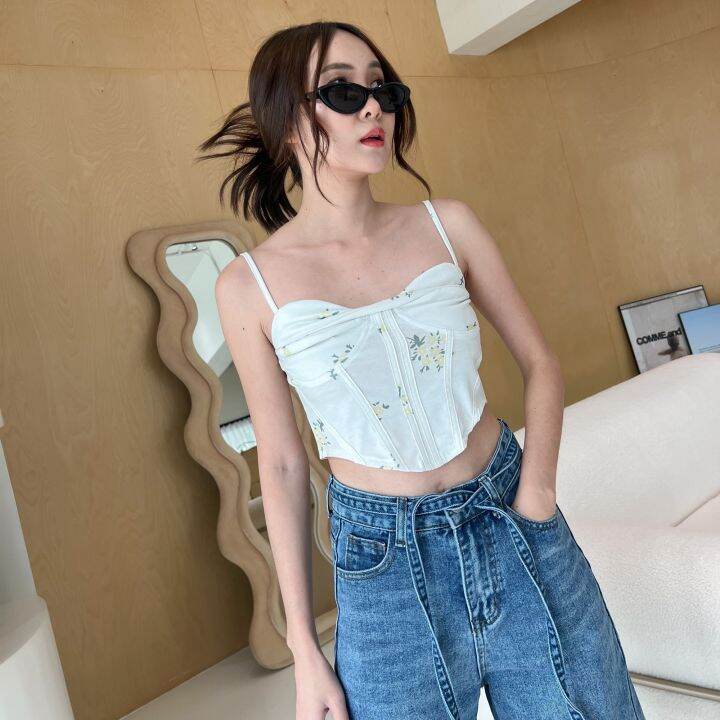 SHOP.POPO-Judy top เสื้อสายเดี่ยวเว้าข้างเอว | Lazada.co.th