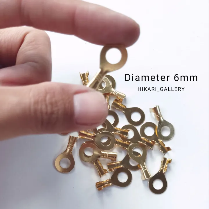 SKUN Soket Bulat Gepeng Diameter 6mm / Skun Soket Konektor Kabel Emas ...