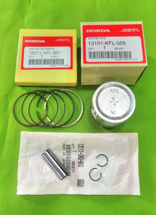 Piston kit Xrm 110 / Wave 100 / Bravo 100 STD size, Honda Genuine Parts ...