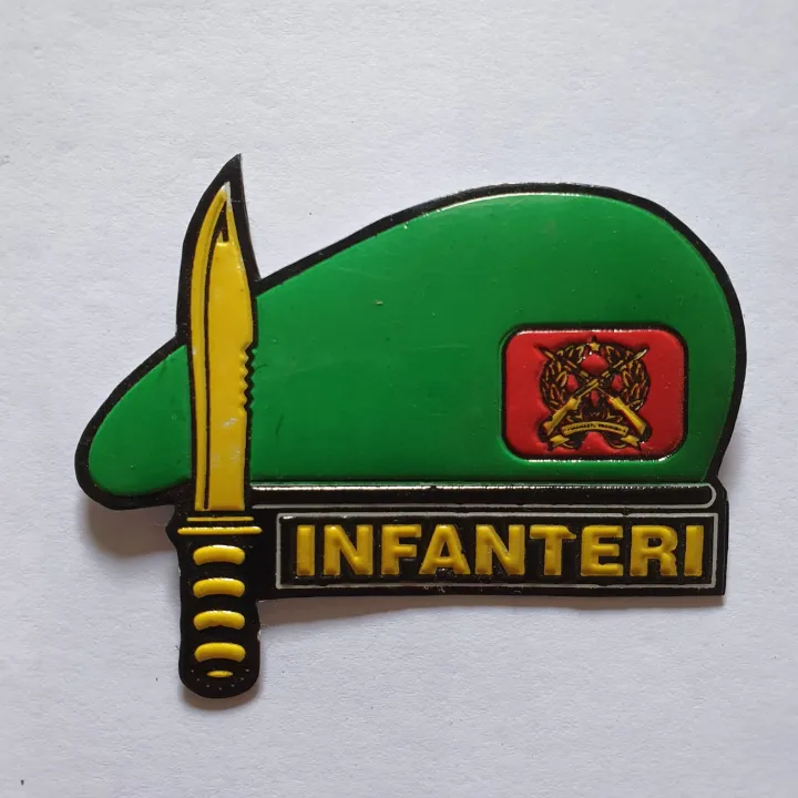 stiker embos logo baret infanteri - stiker timbul logo infanteri ...