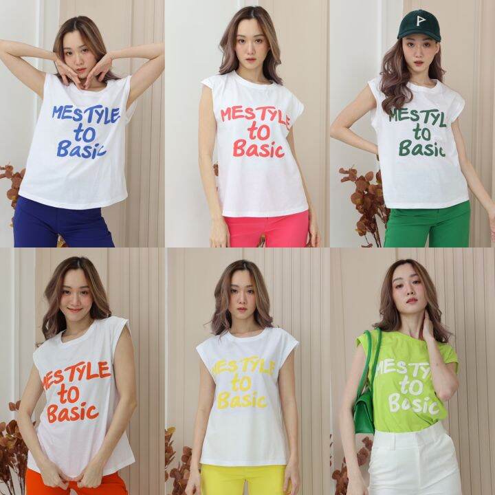 เสื้อยืด Mestyle เสื้อยืดแขนกุด เสื้อสวยใส่สบาย | Lazada.co.th