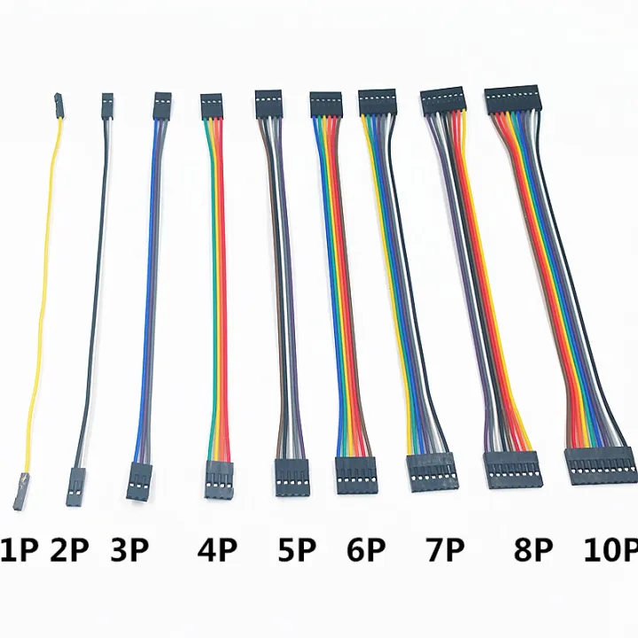 20cm DuPont Wire Double-Headed Female-to-Female 1P 2P 3P 4P 5P 6P 7P 8P 9P 10P Color Cable ...
