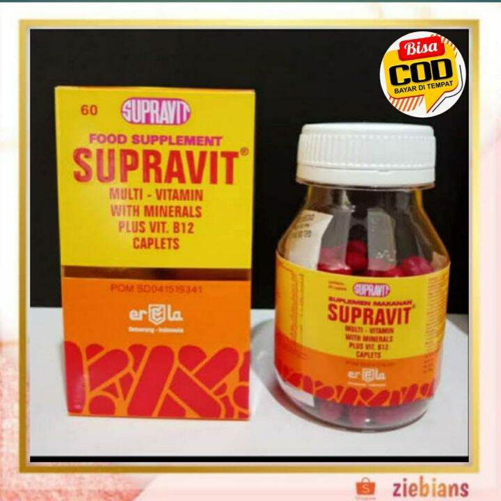 Supravit multivitamin & mineral vitamin C dan B isi 60 kaplet | Lazada Indonesia