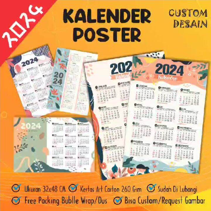 Kalender Poster 2024 AESTHETIC / Kalender Dinding / Kalender A3+ Art Carton 260 gsm / Kalender ...