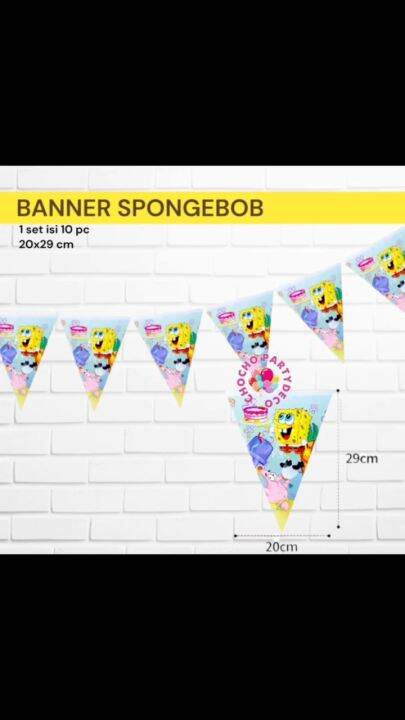 Banner SPONGEBOB / Bunting Flag Spongebob Patrick | Lazada Indonesia