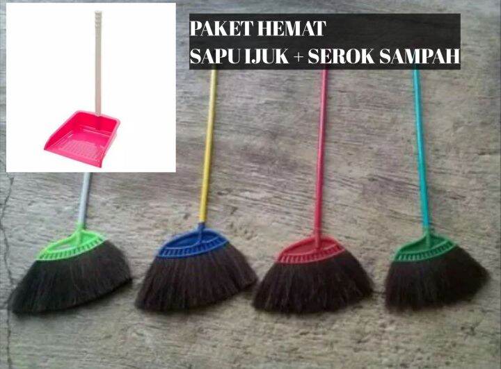 paket hemat sapu ijuk dan pengki { sapu ijuk dan serokan sampah ...