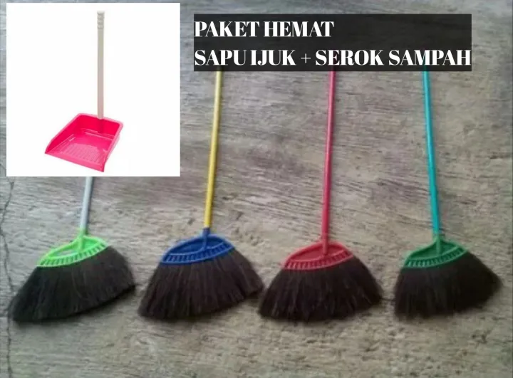 paket hemat sapu ijuk dan pengki { sapu ijuk dan serokan sampah ...
