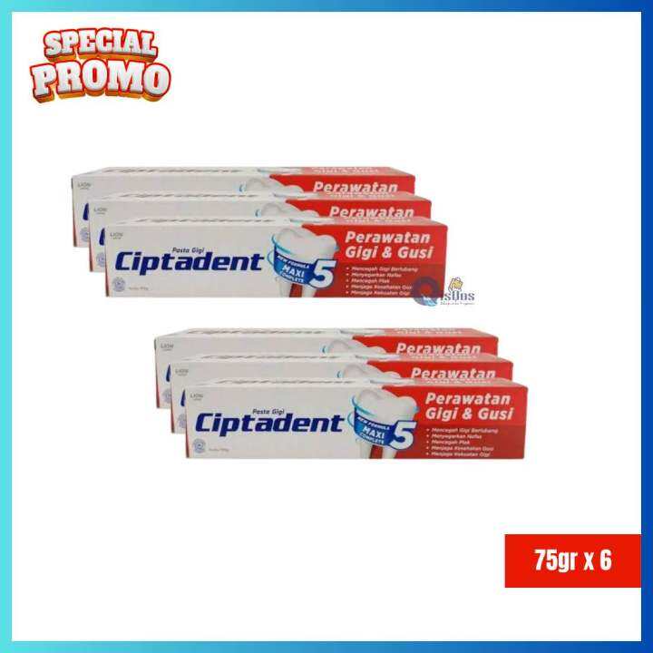 (Isi 6pcs) Pasta Gigi Odol Ciptadent 75g New Formula | Lazada Indonesia