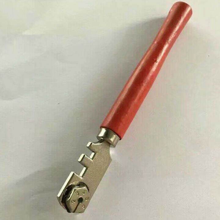 Professional Roller Glass Cutter Six Wheel Metal Wheel Craft Cutting Kit Tool with Wooden Handle ...