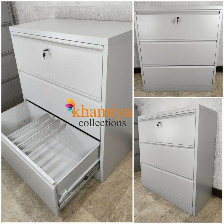 3 drawer Lateral Cabinet, Document Storage Cabinet, Cupboard, Steel ...
