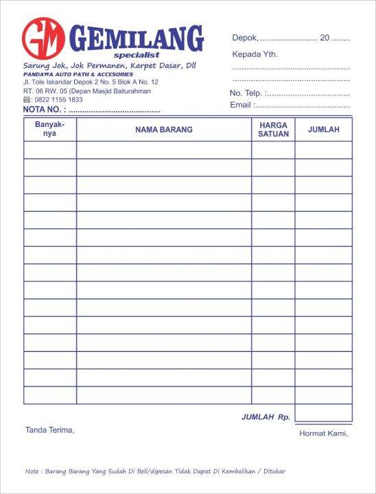 CETAK NOTA MURAH (20buku) | Lazada Indonesia