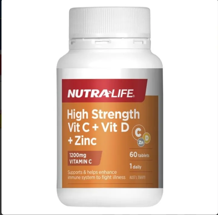 NutraLife High Strength Vitamin C 1200mg + D + Zinc 60 Tablets | Lazada PH