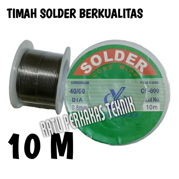 TIMAH SOLDER 10 METER 5 METER DIAMETER 0,8 MM SOLDER WIRE KAWAT SOLDER ...