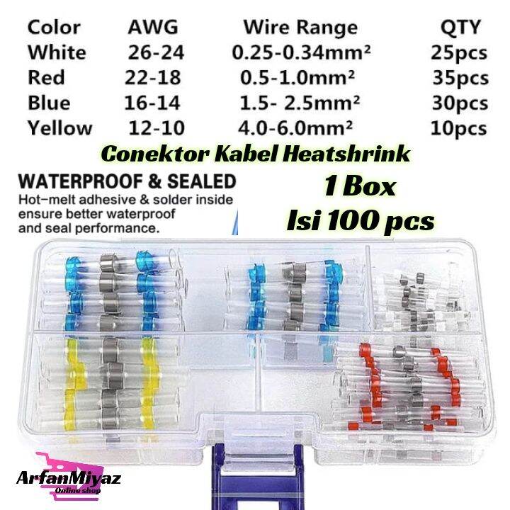 Heat Shrink Waterproof 1 Box Isi 100 pcs Konektor Kabel Penyambung ...