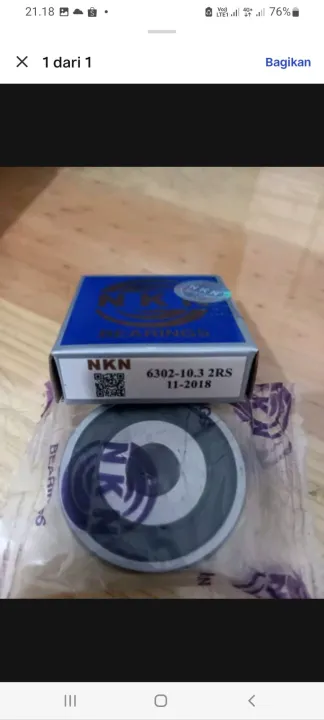 Ball bearing 6302 2RS -10,3 NKN DJapan spesial bore | Lazada Indonesia