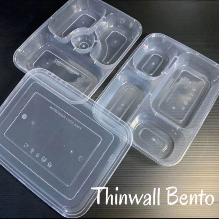 bento thinwall variasi skat 3 skat 4 dan skat bintang/box nasi bento ...