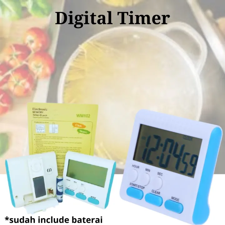 Timer Masak Digital Kitchen Timer Stopwatch Alarm Panggang Kue Dapur ...