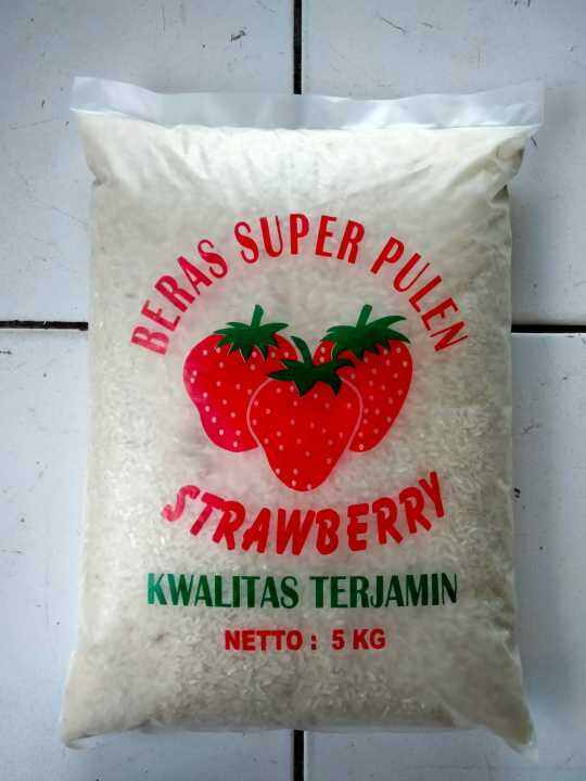 BERAS super pulen cap strawberry asli beras karawang kemasan 5kg | Lazada Indonesia