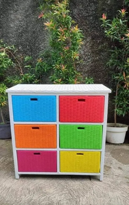 Rak laci 6 ruang rotan sintetis serbaguna | Lazada Indonesia