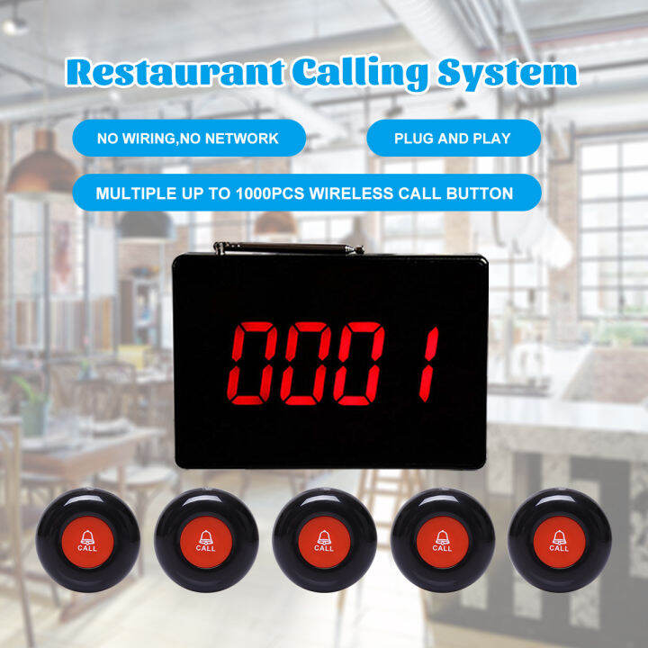 Daytech Restaurant Calling System Pager for Hotel/Hospital/Nursing Home Queue Number System1 PC ...